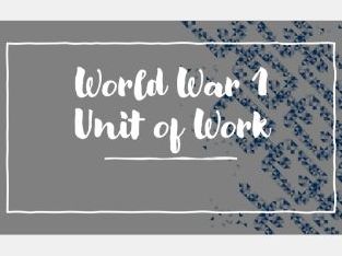 World War 1 Unit of Work | Teaching Resources
