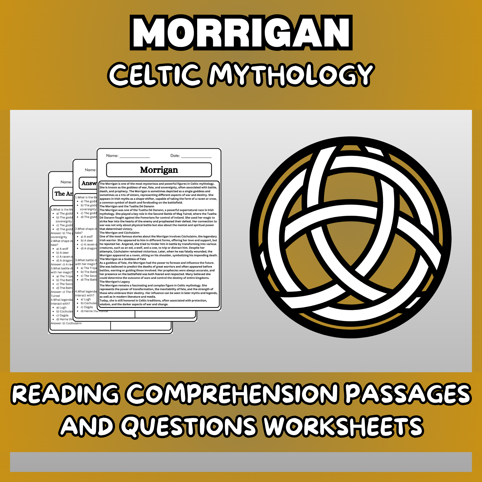 Morrigan - Celtic Mythology Reading Comprehension Passages & Questions ...