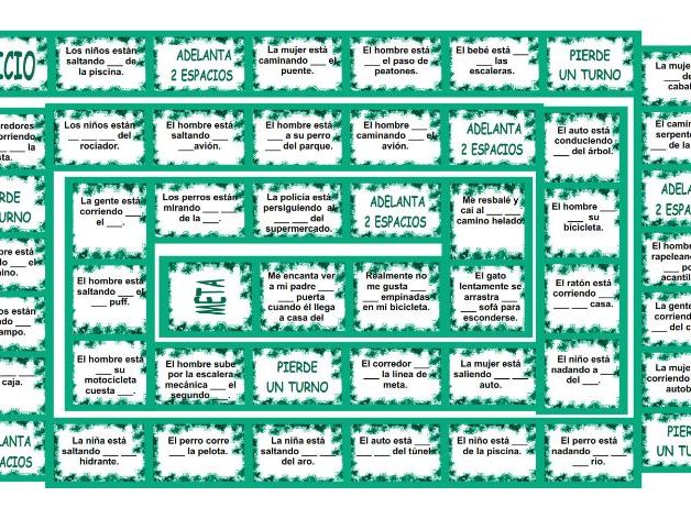 Movement Prepositions Spanish 4 Worksheet-2 Game-1 Exam Bundle ...