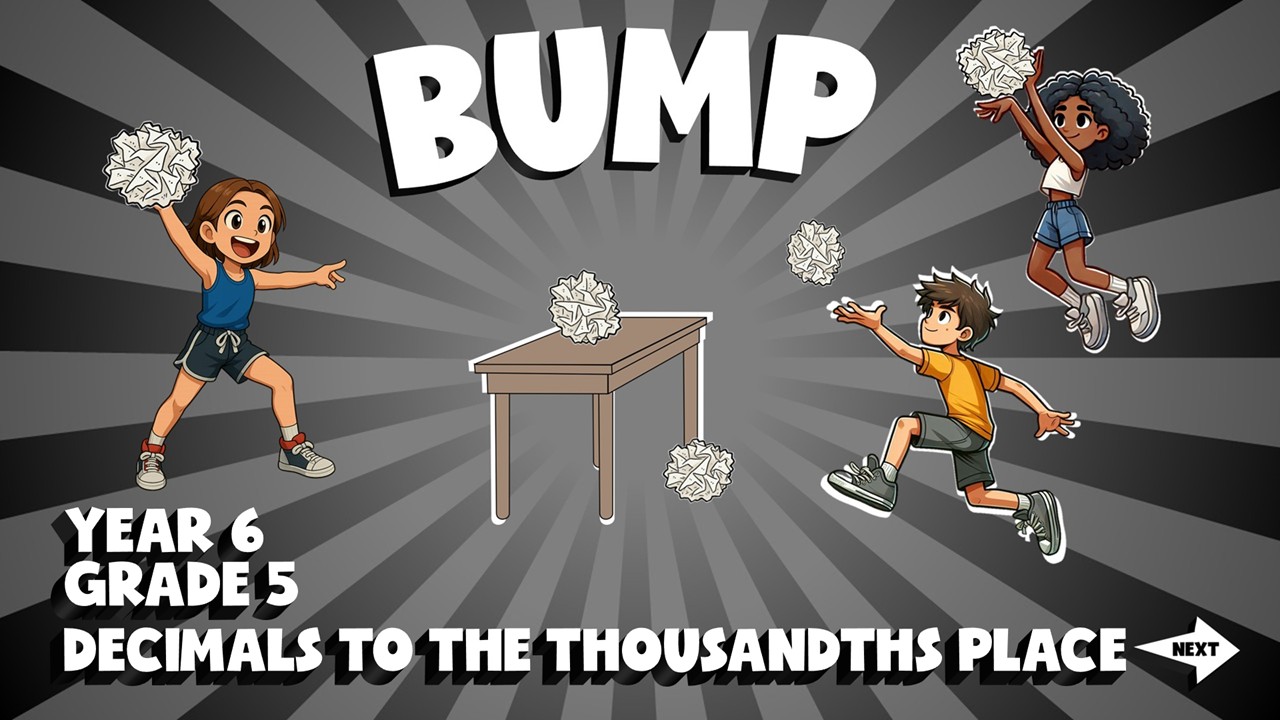 Decimals to The Thousandths Place BUMP Maths Game | No-Prep Year 6 ...