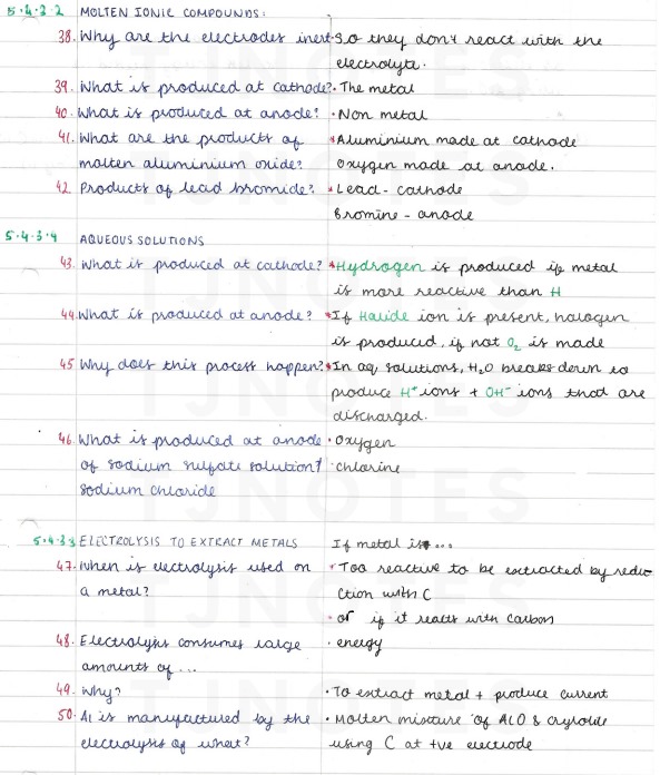 Grade 9 Chemical Changes Chemistry Paper 1 Combined Science Higher AQA ...