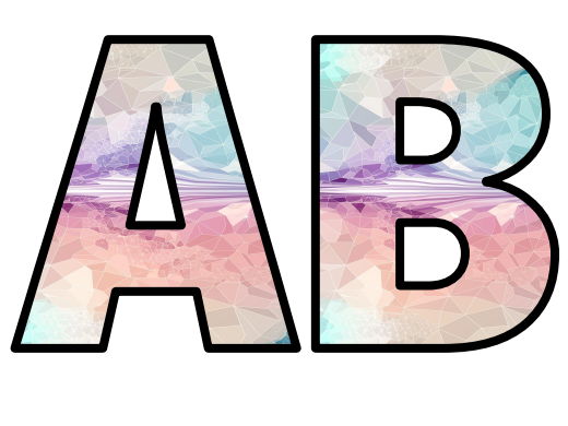 Pastel Art Colors Lettering Set Display Title Letters Numbers Signs ...