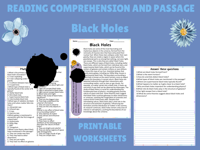 Exploring Black Holes: Engaging Reading Material with Questions ...