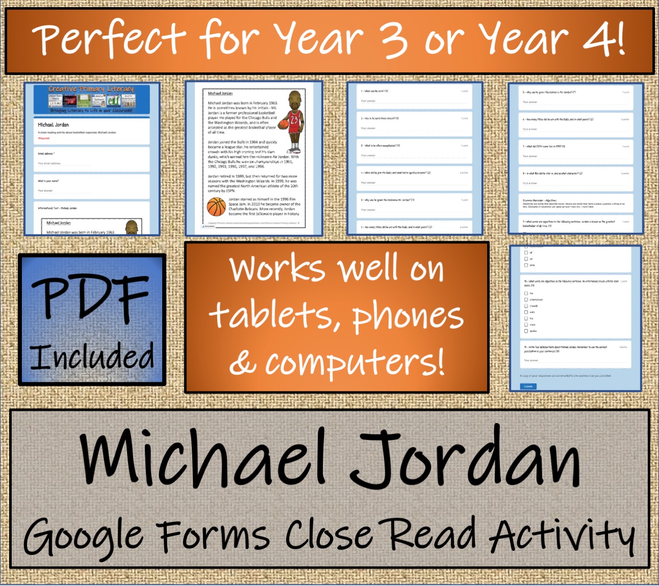 LKS2 Michael Jordan Reading Comprehension Activity | Digital & Print ...