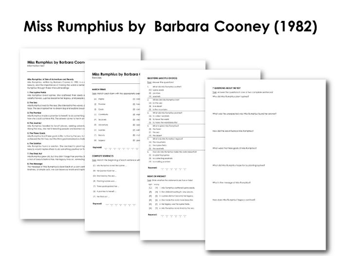 Miss Rumphius by Barbara Cooney (1982) | Teaching Resources