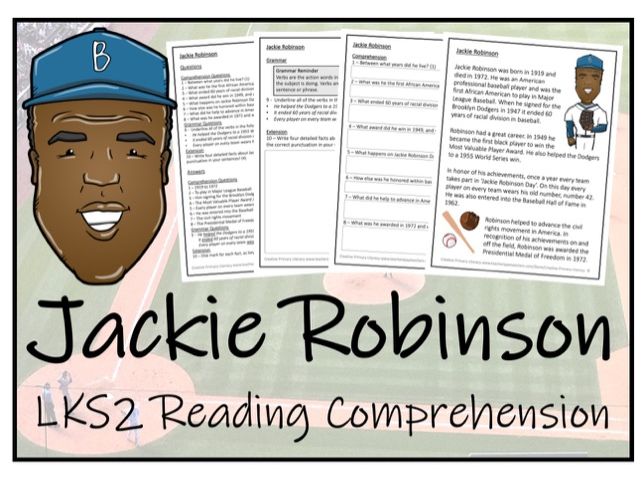 LKS2 - Jackie Robinson Reading Comprehension & Biography Bundle ...