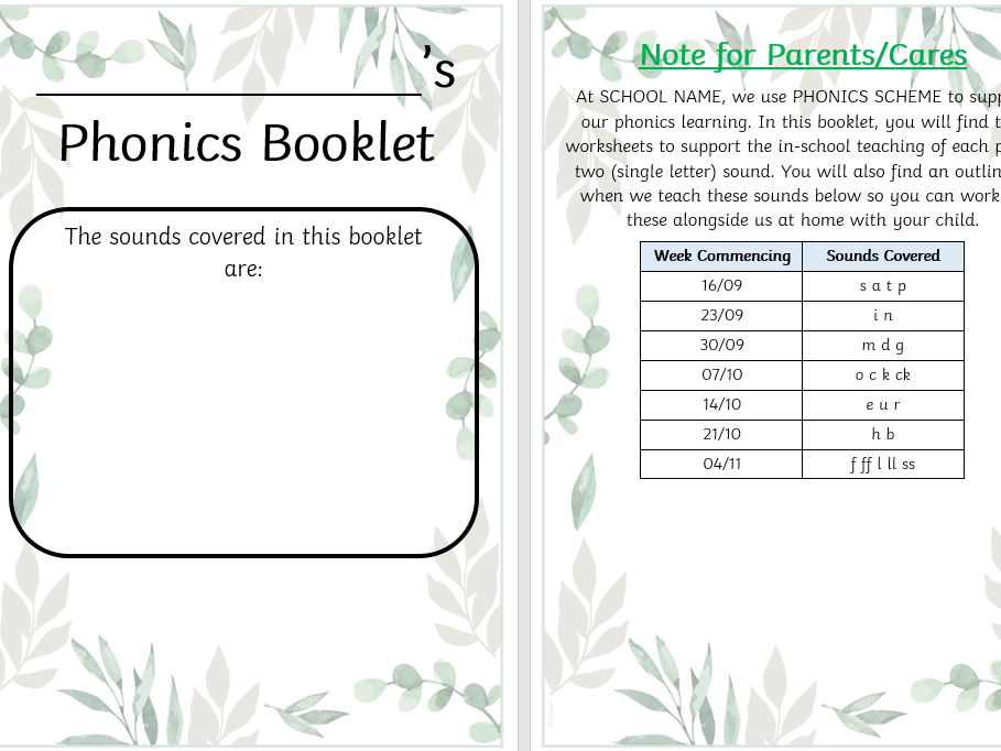Phonics Booklet Cover - Phase 2 | Teaching Resources