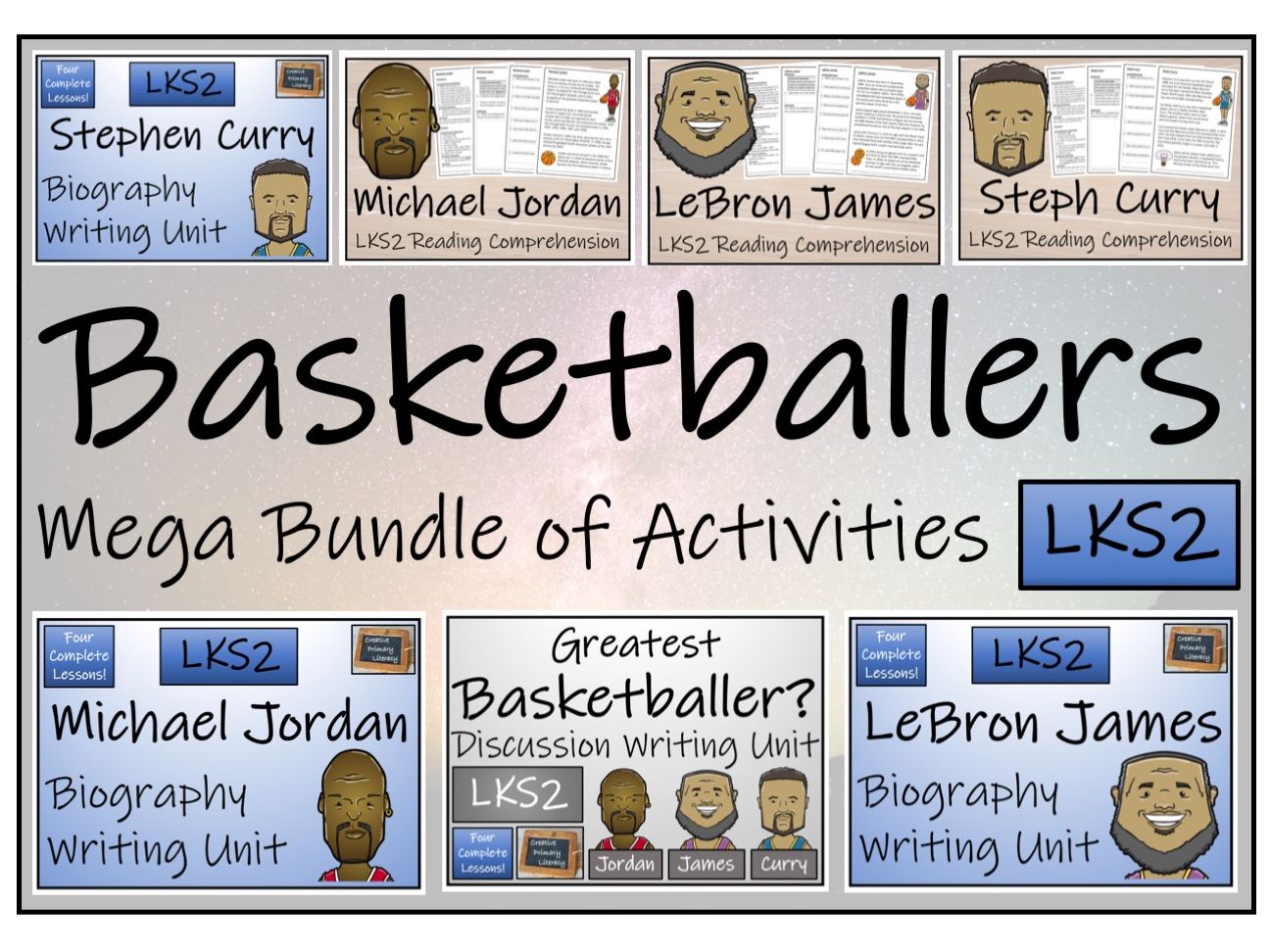 LKS2 Literacy - Great Basketball Players Mega Bundle of Activities ...
