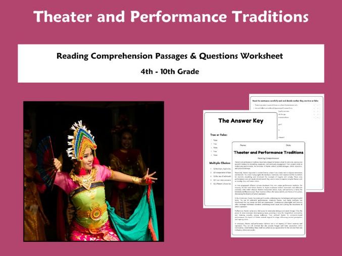 Theater and Performance Traditions: Reading Comprehension Passages ...