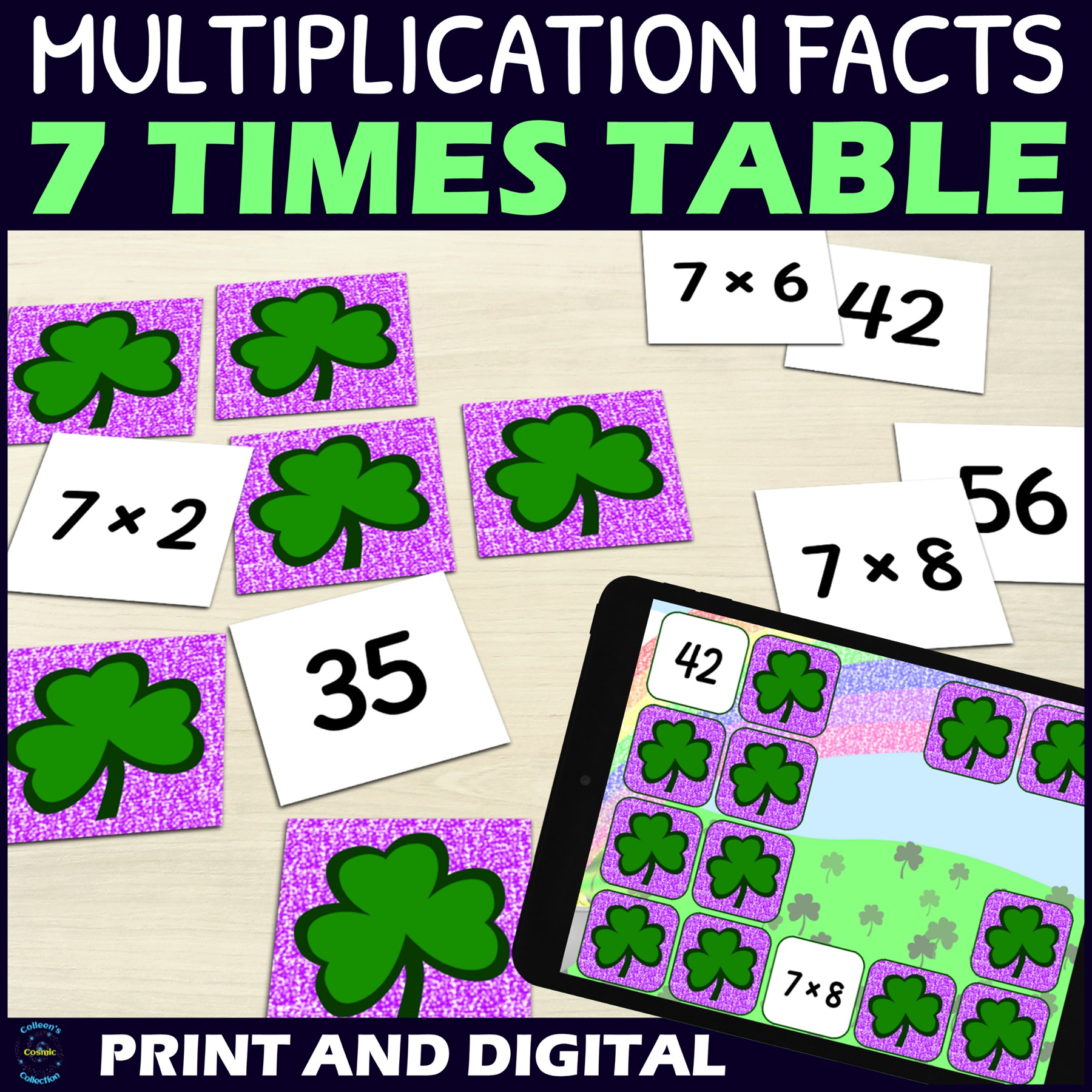 St Patricks Day Multiplication Facts for 7 Times Table Activity ...