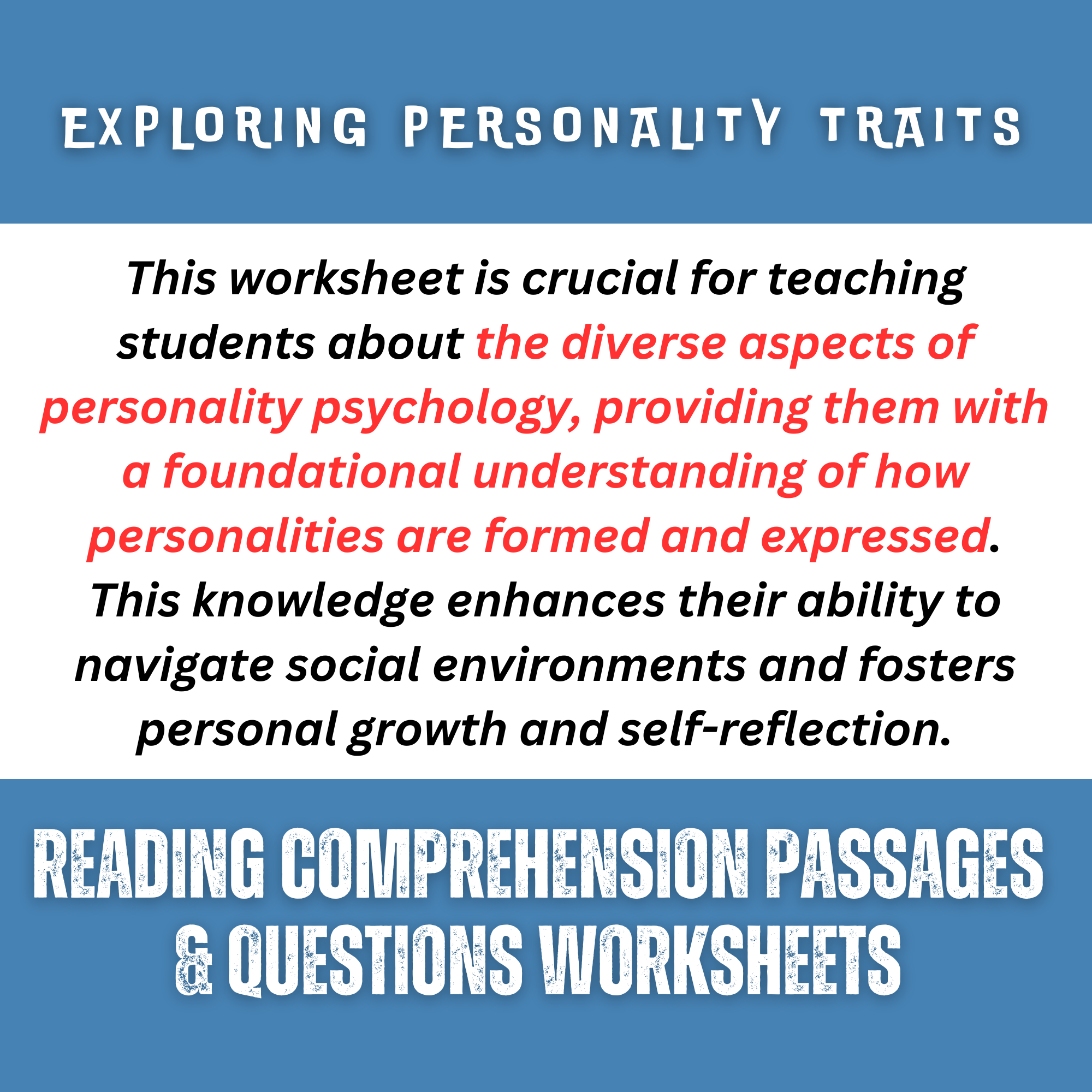 Exploring Personality Traits -Psychology and Human Behavior Reading ...