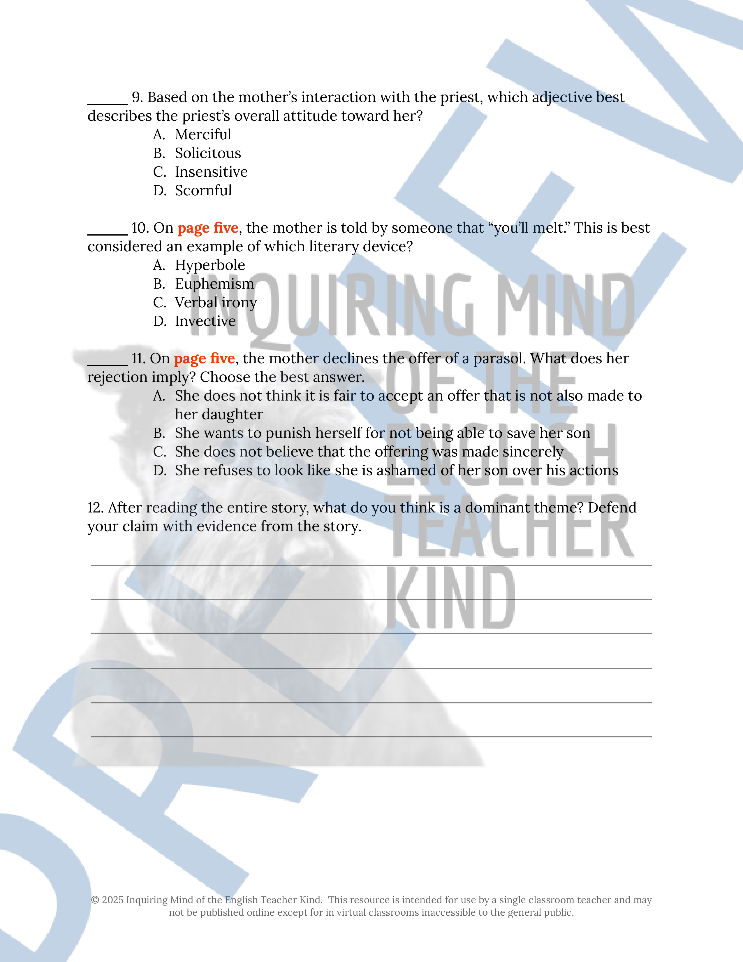 "Tuesday Siesta" by Gabriel Garcia Marquez Close Reading Analysis ...