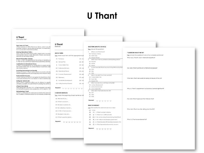 U Thant (Infotext and Exercises) | Teaching Resources