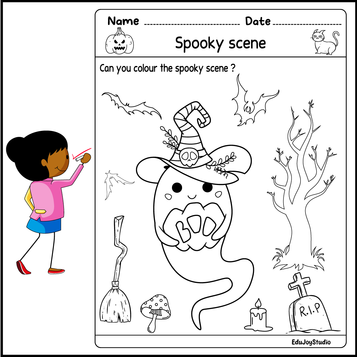 Halloween Colouring Pages – Pumpkins, Spooky Scenes and Monsters ...