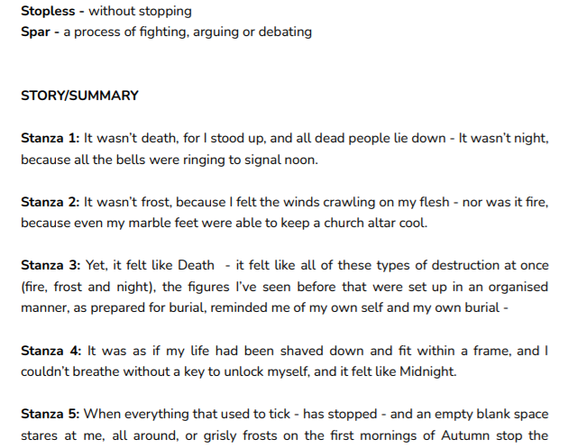 It was not Death, for I stood up by Emily Dickinson - Study Guide ...