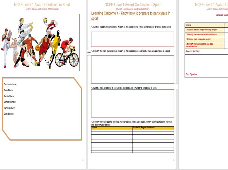NCFE Certificate in Sport Level 1 | Teaching Resources