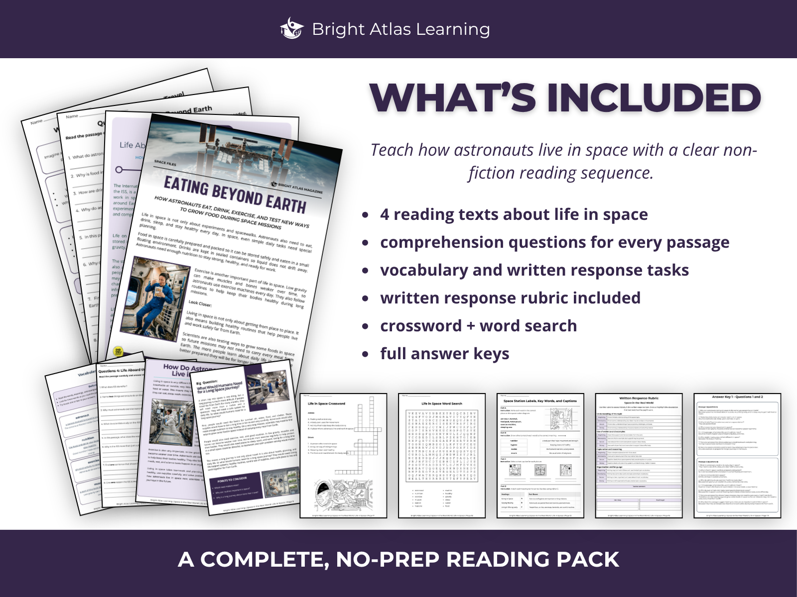 Life in Space Reading Comprehension | KS2 Years 4 & 5 | Teaching Resources