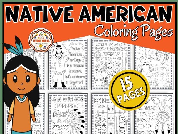 native american coloring pages for kindergarten