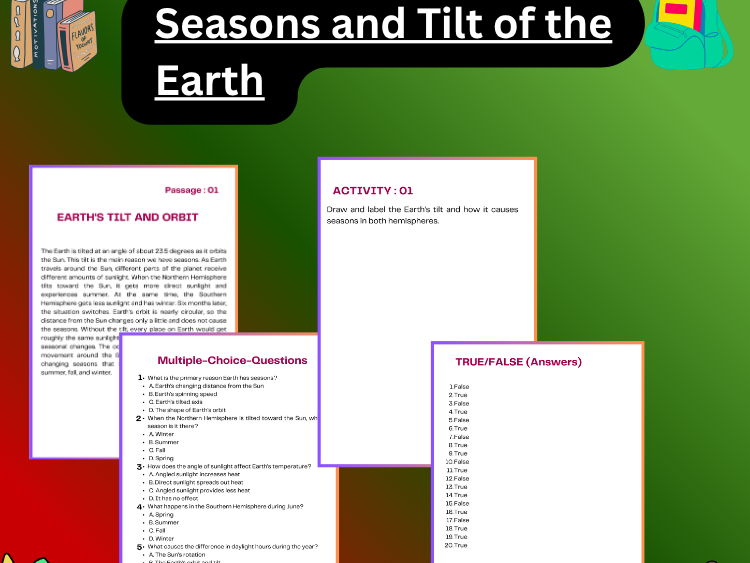 Seasons and Tilt of the Earth | Teaching Resources