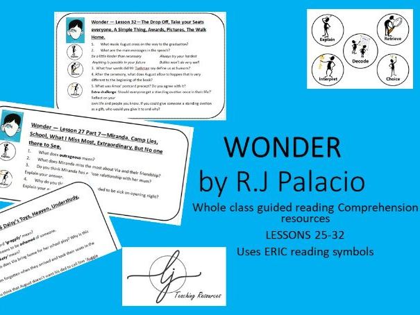 Wonder by R.J Palacio whole class guided reading lesson 25-End (7 ...