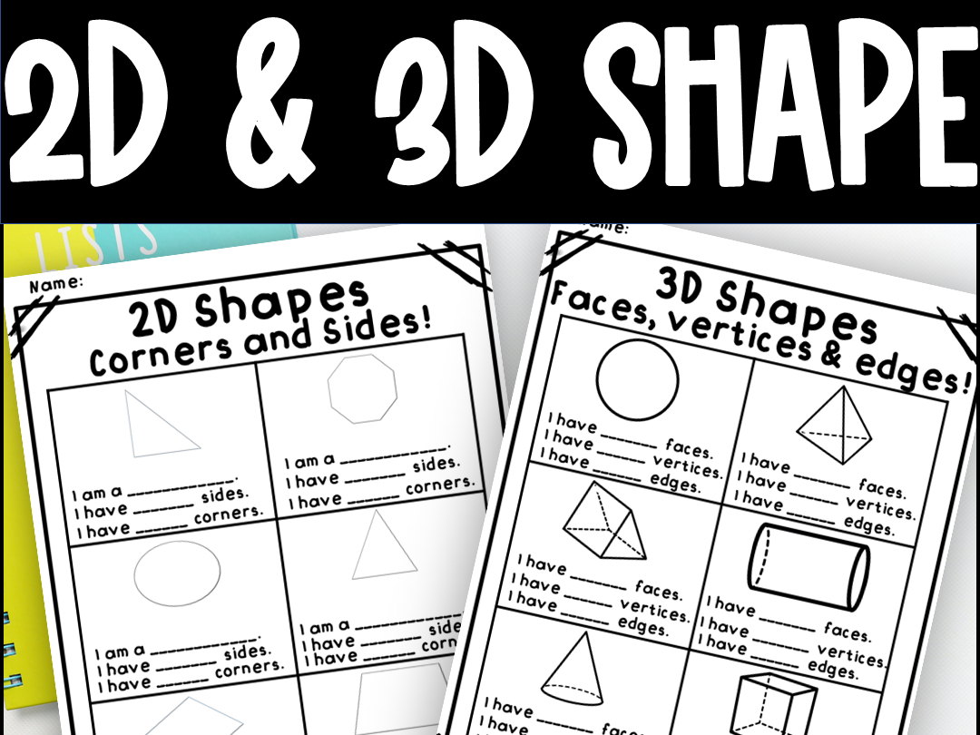 2D And 3D Shapes Worksheet Bundle Teaching Resources