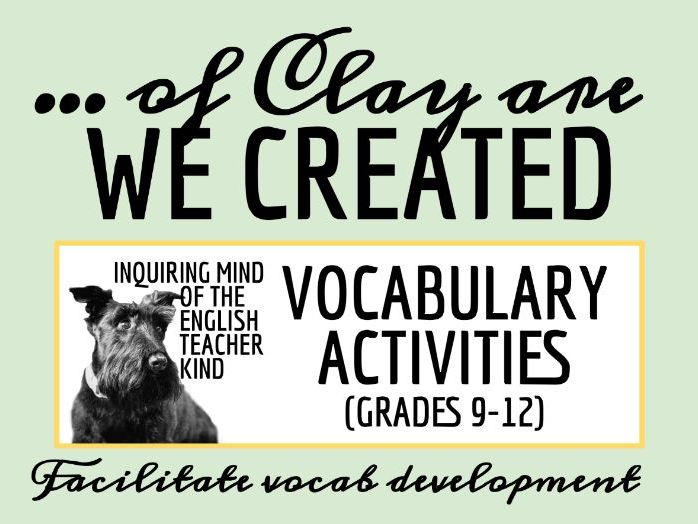 "And of Clay Are We Created" by Isabel Allende Vocabulary Games ...