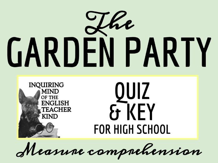 "The Garden Party" by Katherine Mansfield Resource Bundle | Teaching ...