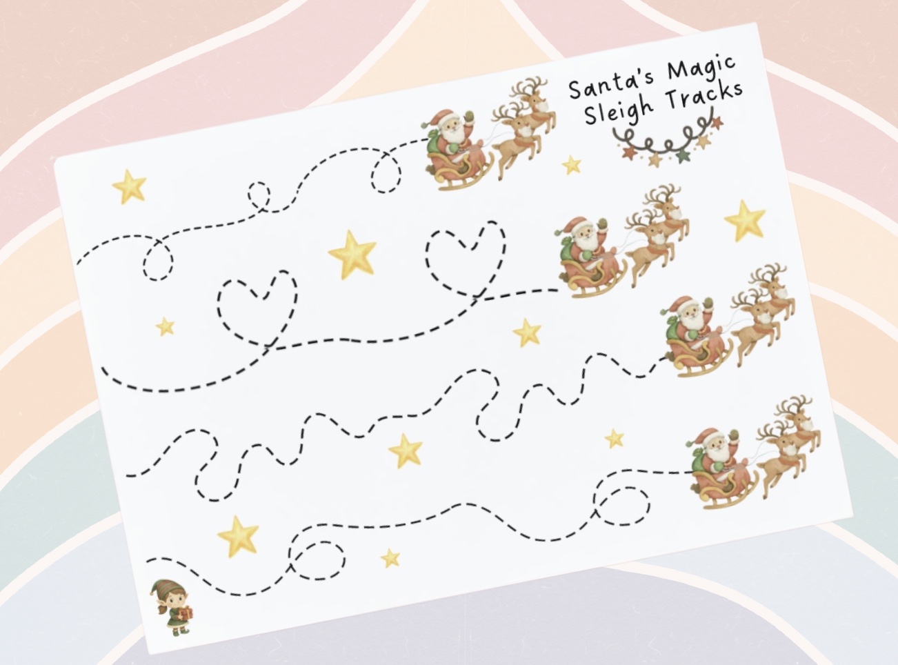 Christmas - Santa's Sleigh Tracks Pencil Control | Teaching Resources