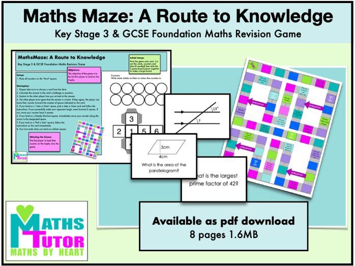 Maths revision game for KS3 and GCSE Foundation | Teaching Resources