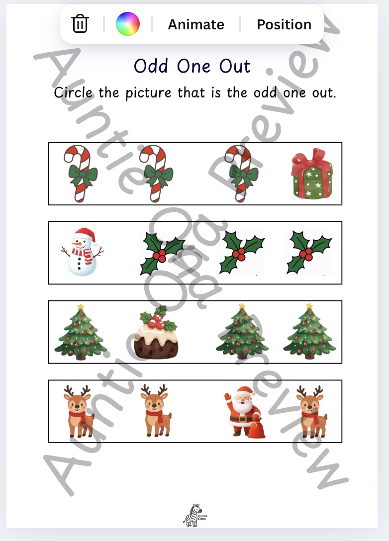 EYFS | KS1 Odd One Out Christmas Worksheet Pack | Teaching Resources