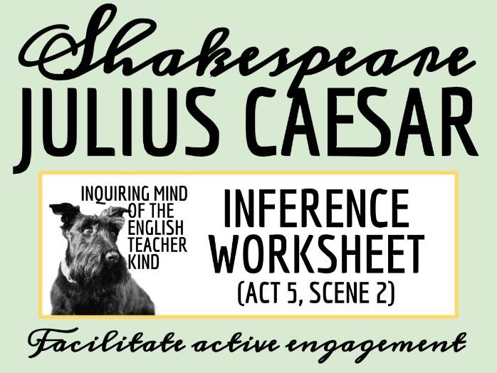 Julius Caesar Act 5 Scene 2 Close Reading Analysis Worksheet and Answer ...
