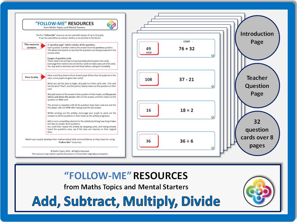 Add Subtract Multiply Divide Follow Me PDF Teaching Resources