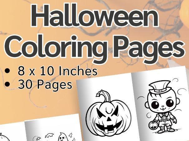 Halloween Coloring Pages Vol.4 / Sheets of Halloween Clipart {Coloring ...