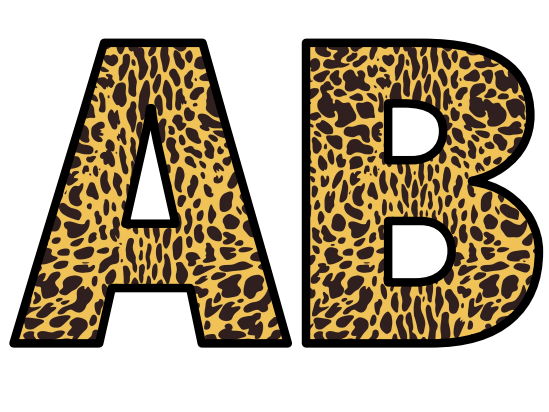 Cheetah Jaguar Wild Cat Spots Skin Lettering Set Display Title Letters ...