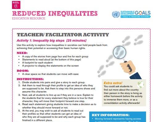 Exploring SDG 10 - Reduced Inequalities | Teaching Resources