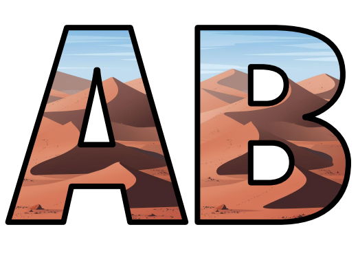 Desertification Desert Sand Hills Dunes Lettering Set Display Title ...