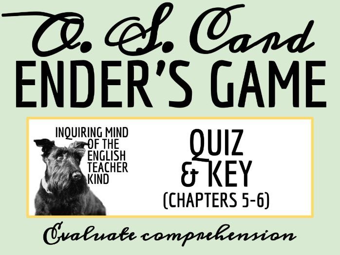Ender's Game Chapters 5 and 6 Quiz, Analysis Worksheet, and Vocabulary ...