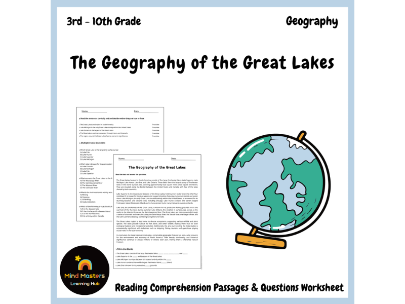 The Geography of the Great Lakes Reading Comprehension Passages ...
