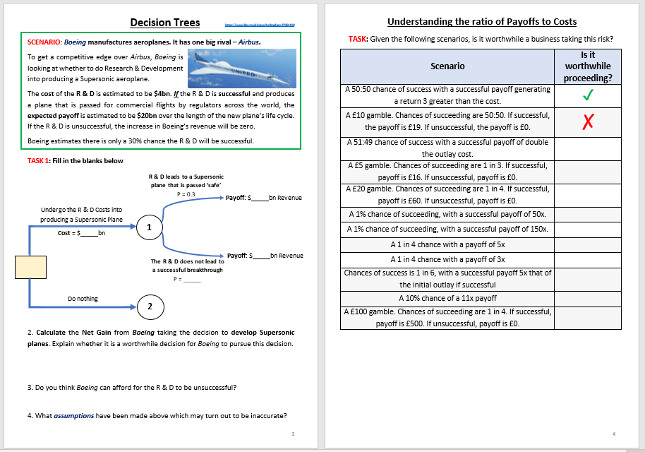 Decision Trees Booklet (Worksheets) | Teaching Resources