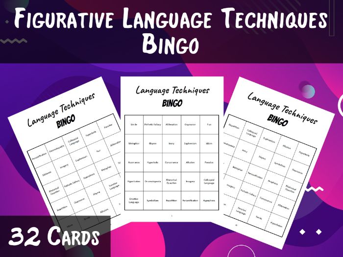 Figurative Language Techniques Bingo | Teaching Resources