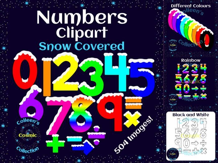 Snow Covered Winter Alphabet and Numbers Font Clipart BUNDLE | Teaching ...