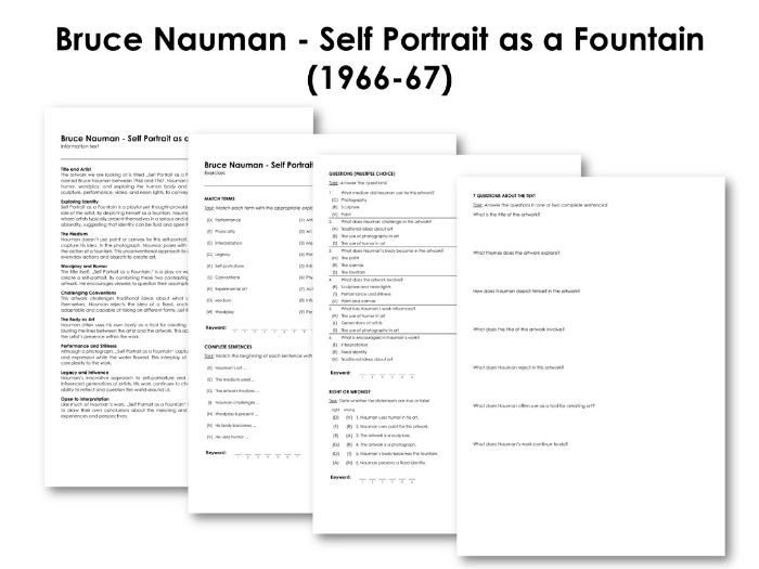 Bruce Nauman - Self Portrait as a Fountain (1966-67) | Teaching Resources