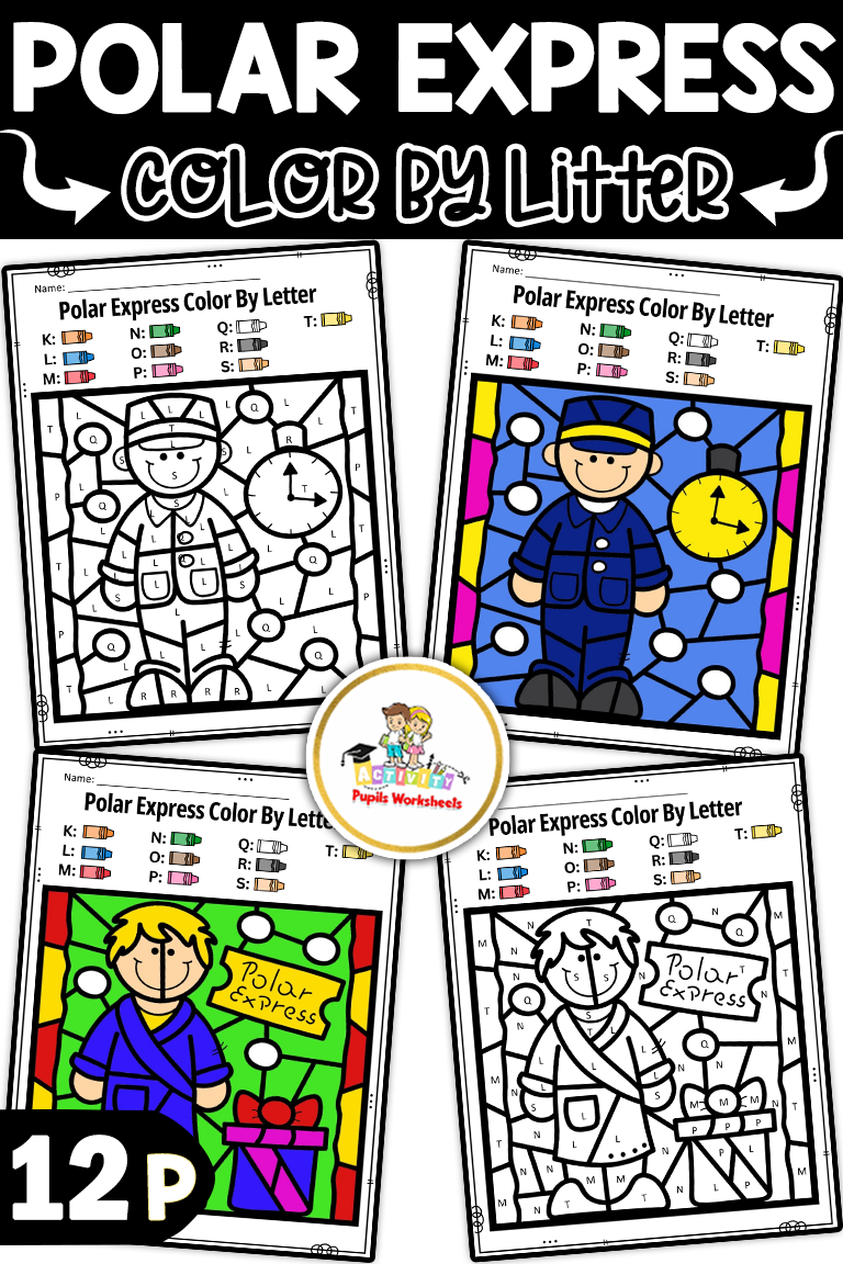 Polar Express Color By letter Worksheets I Polar Express Themed ...