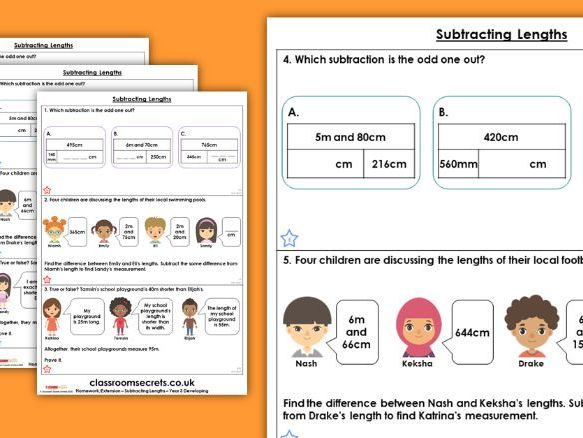 Year 3 Subtracting Lengths Spring Block 4 Maths Homework Extension ... Year 3 Subtracting Lengths Spring Block 4 Maths Homework Extension ...