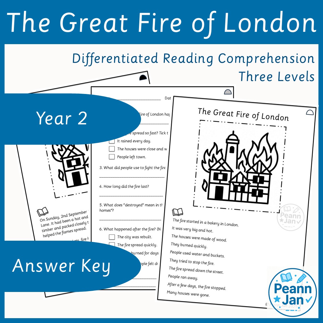 Year 2 Reading Comprehension – The Great Fire of London | Teaching ...