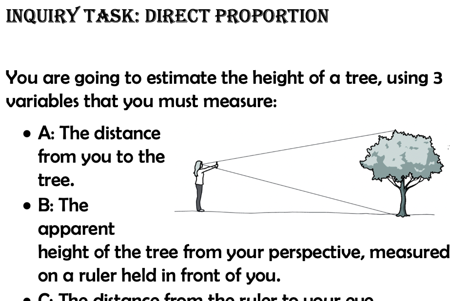 Direct Proportion Inquiry Task | Teaching Resources