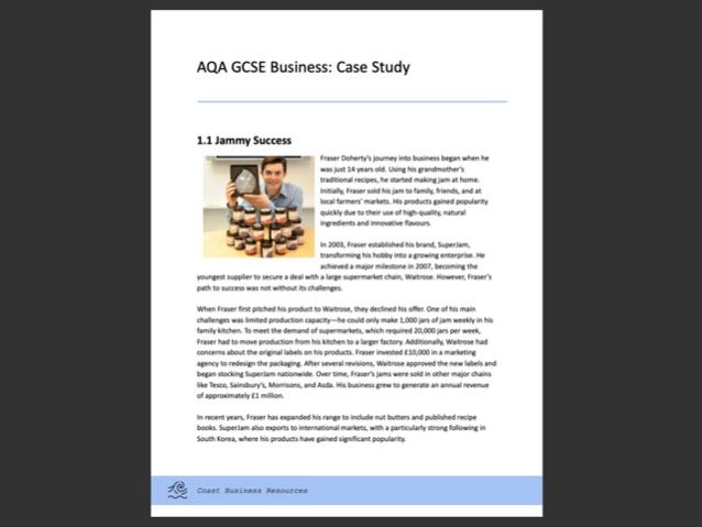 GCSE AQA Unit 1: A pack of Case Study Resources | Teaching Resources