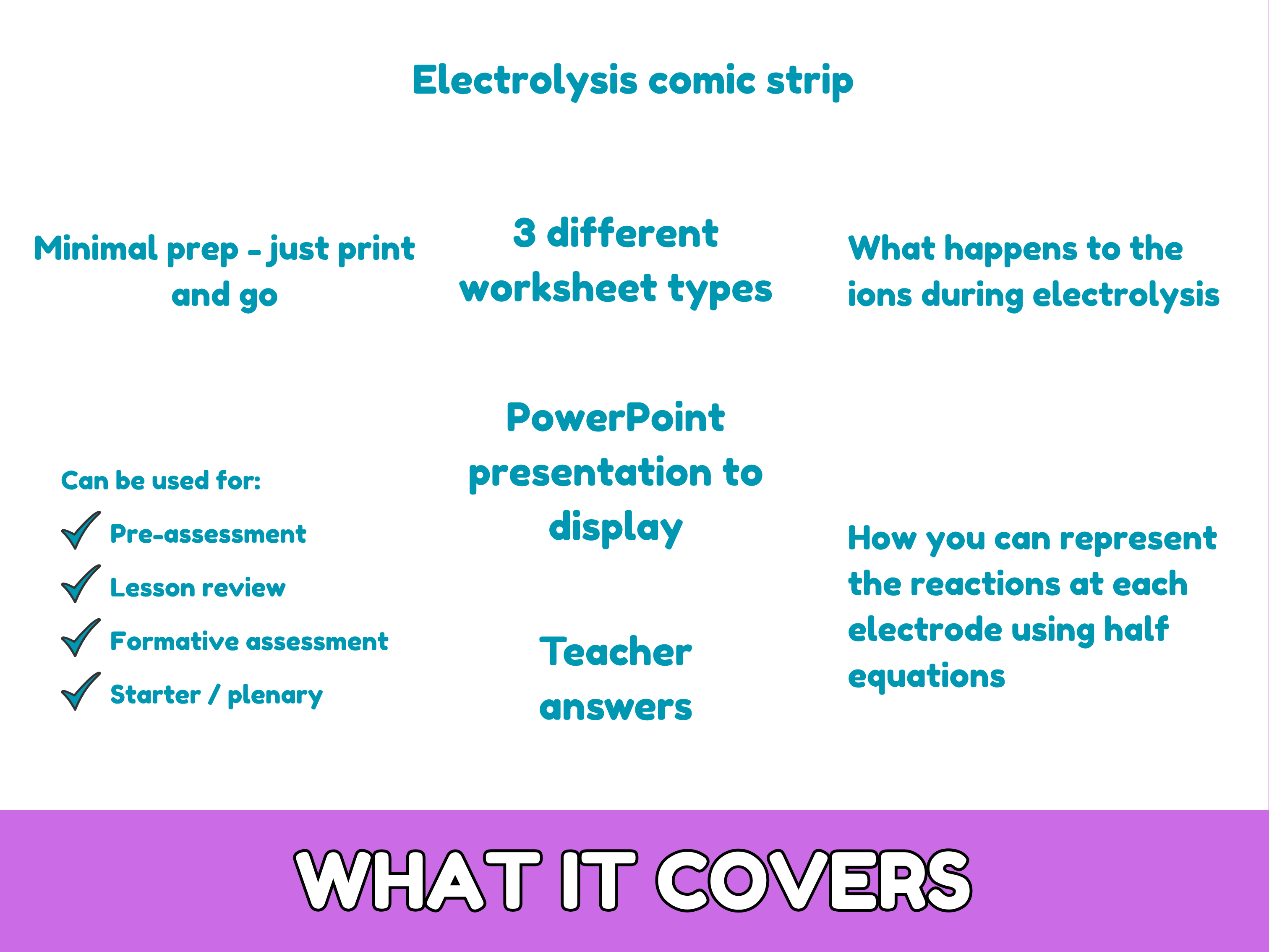 GCSE Chemistry Electrolysis Worksheet | Half Equations, Ions and ...