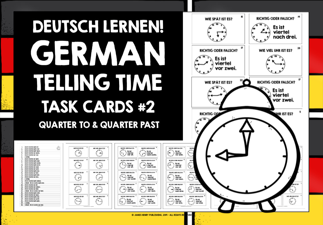 GERMAN TELLING THE TIME CHALLENGE CARDS #2 | Teaching Resources