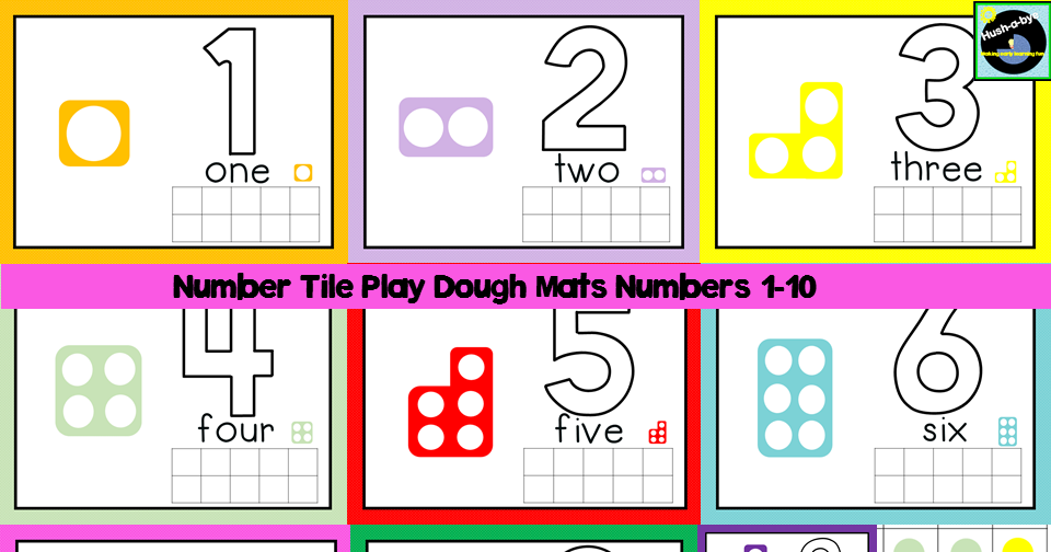 Number Tile Play Dough Mats Numbers 1 10 Teaching Resources